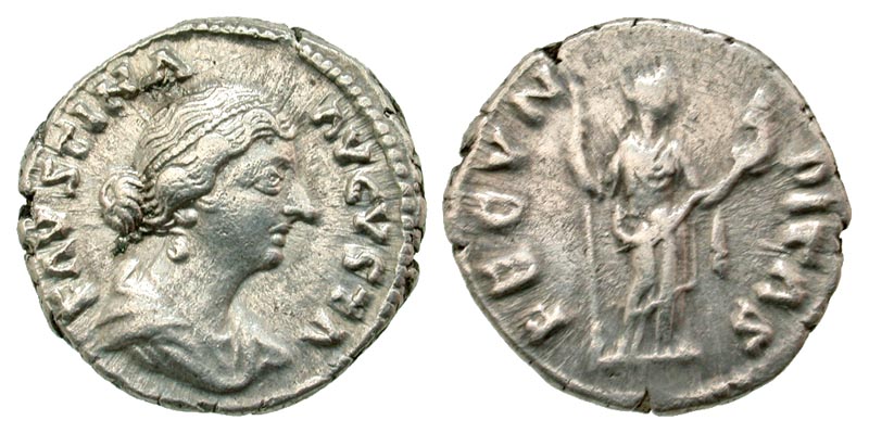 Faustina II. Augusta, A.D. 147-175. AR denarius. Rome mint, struck A.D ...