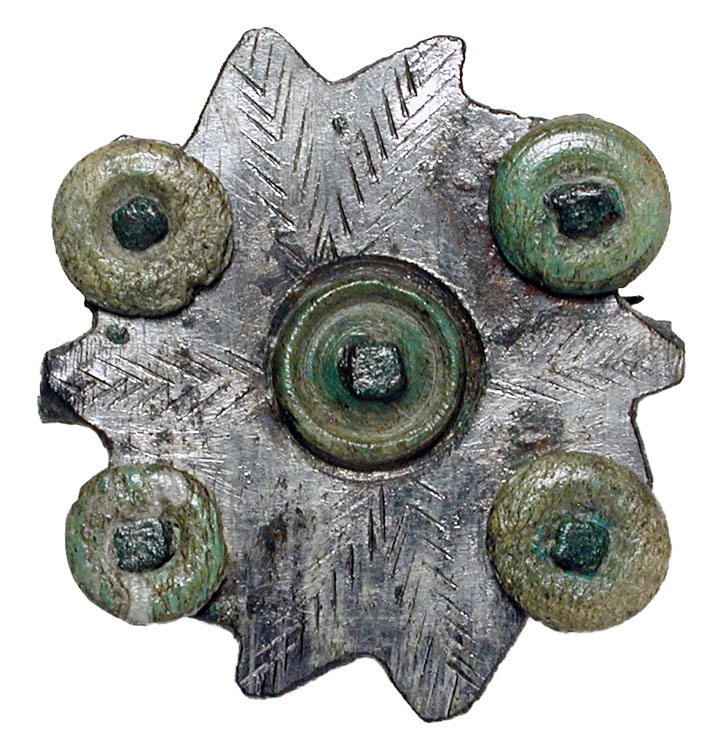 Tined Bronze Disc Brooch. Roman England, 1st Century A.D. - Agora Auctions
