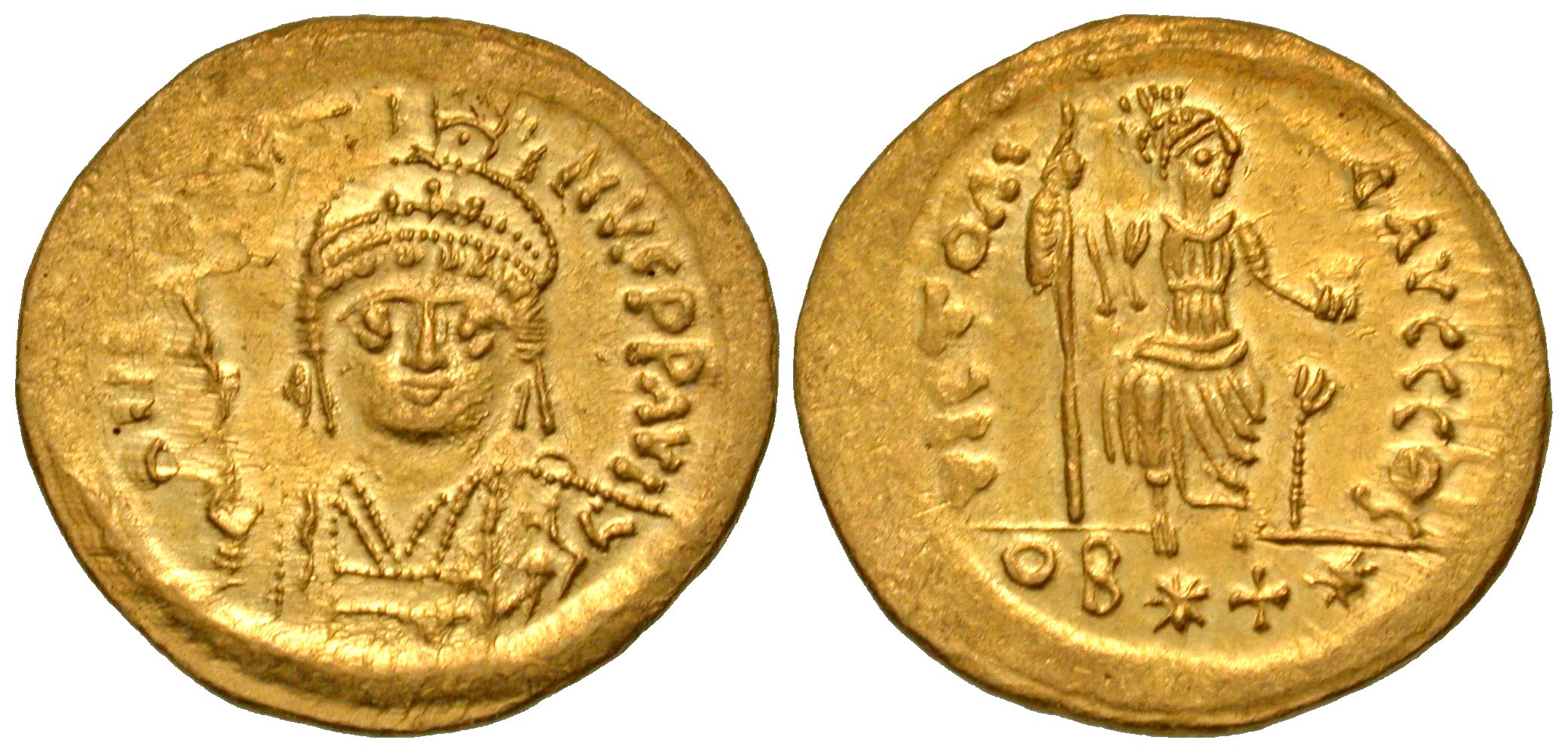 Justin II. 565-578. AV light-weight solidus. Constantinople (or Antioch ...