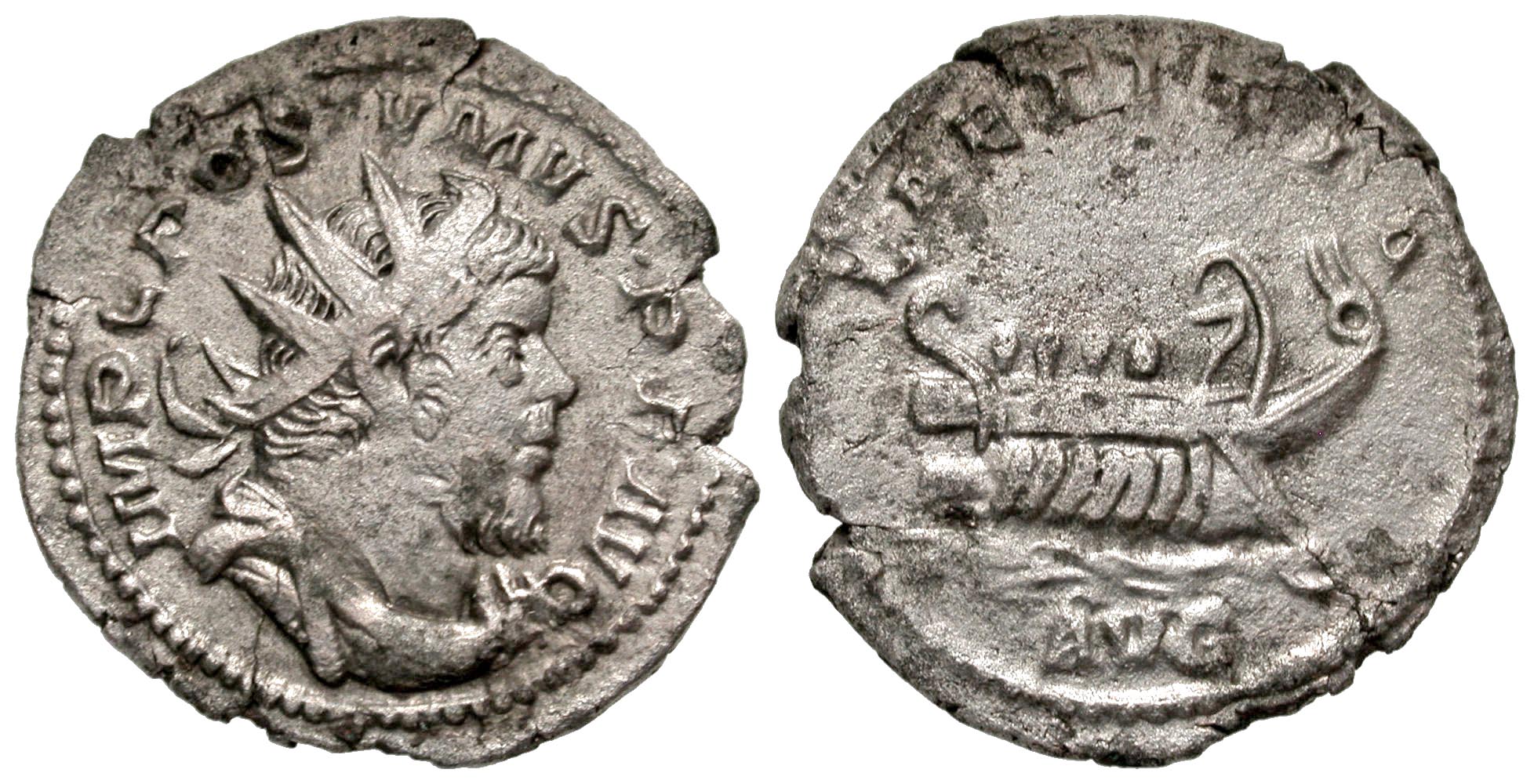 Postumus. Gallic Emperor, A.D. 260-269. AR antoninianus. Treveri mint ...