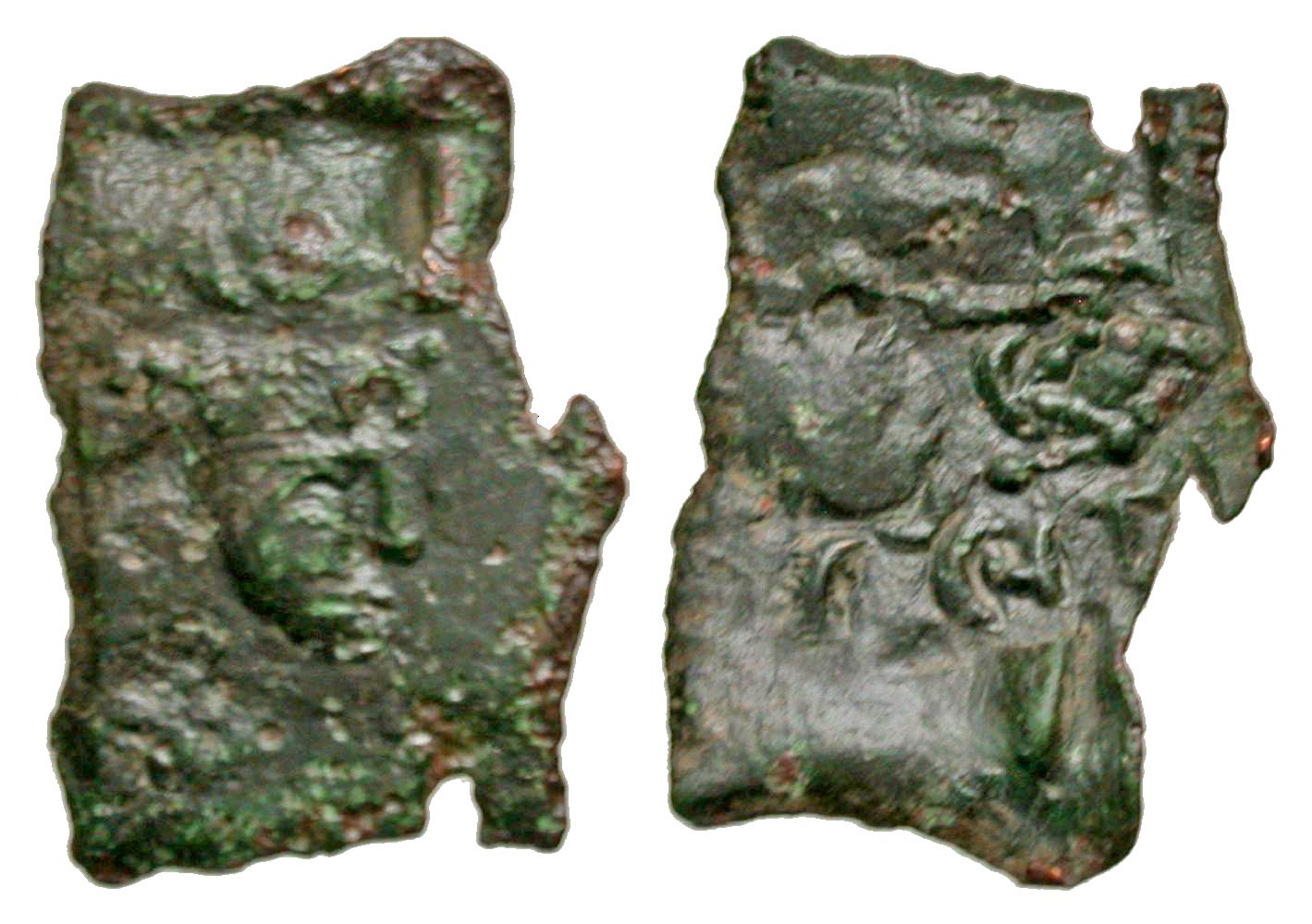 Hephthalites, Alchon Huns. Late 4th-Early 5th Century AE rectangular ...