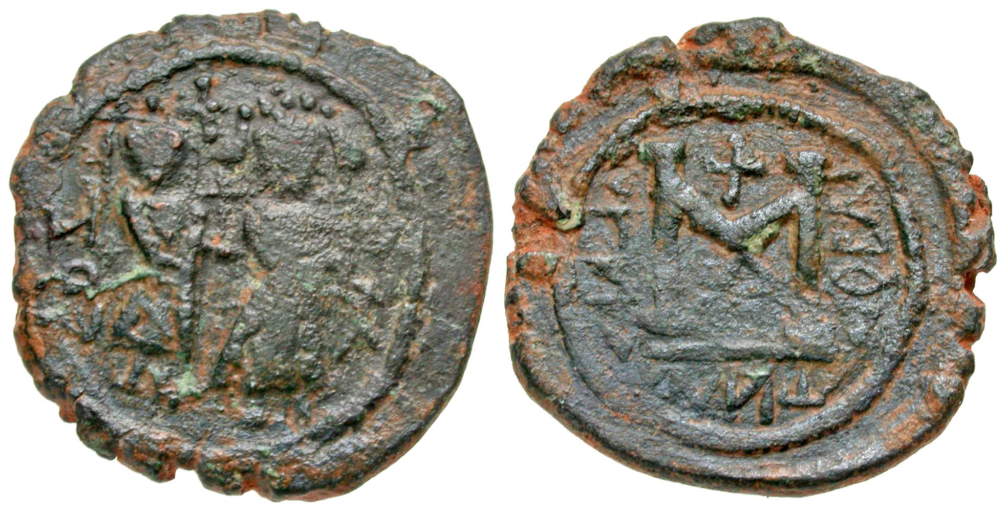 Phocas. 602-610. AE follis. Barbarous Imitation, possibly an Arab ...
