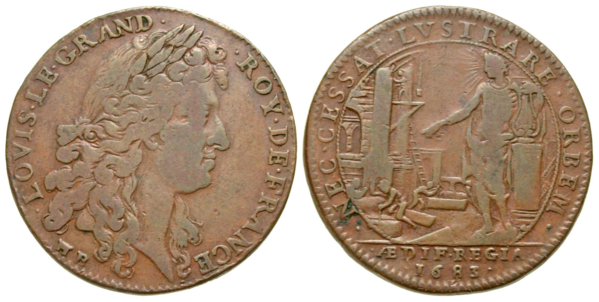 Germany, Bavaria. Nuremberg. Louis XIV. 1643-1715. Copper Jeton ...