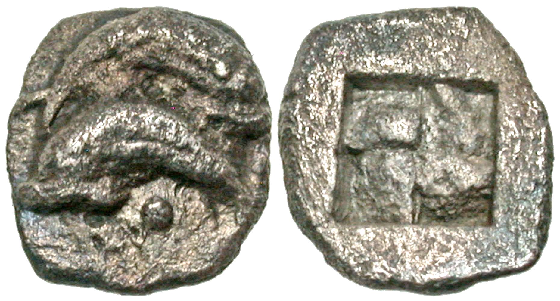 Islands off Thrace, Thasos. Ca. 500-480 B.C. AR obol. Scarce. From the ...