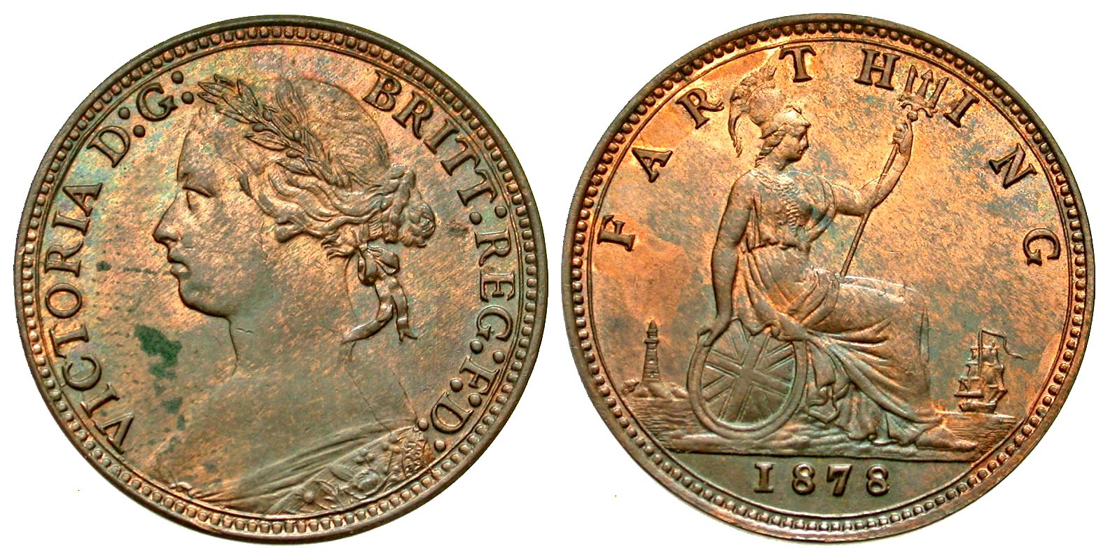 England. Victoria. 1837-1901. AE farthing. Struck 1878. - Agora Auctions