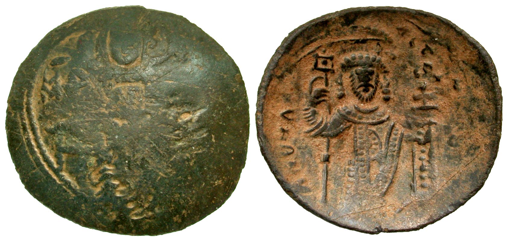 Manuel I, Comnenus. 1143-1180. BI scyphate trachy. "officially" clipped ...
