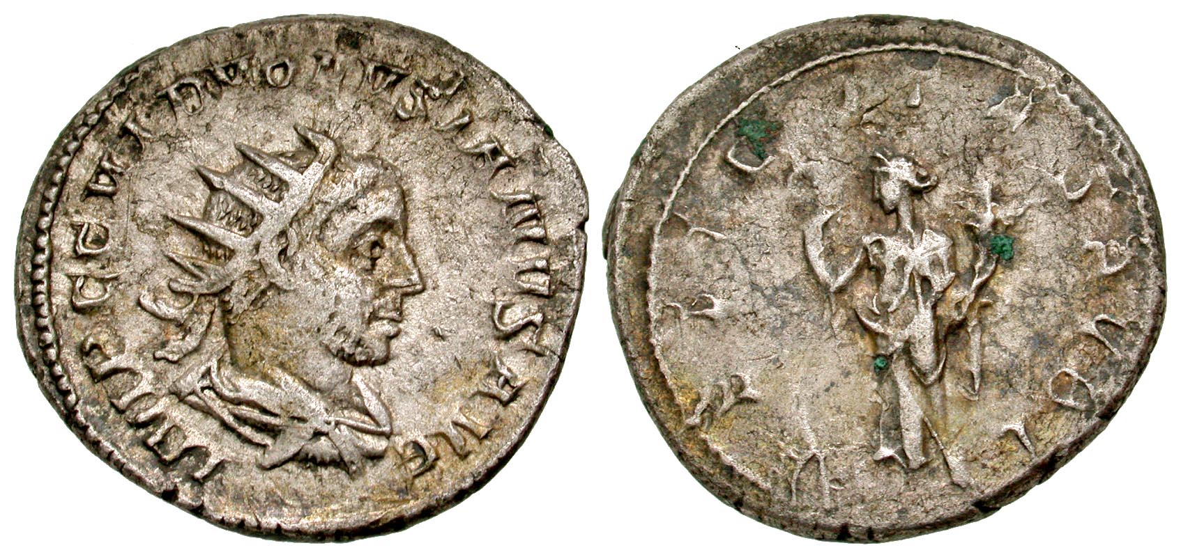Volusian. A.D. 251-253. AR antoninianus. Milan mint, Struck A.D. 252 ...