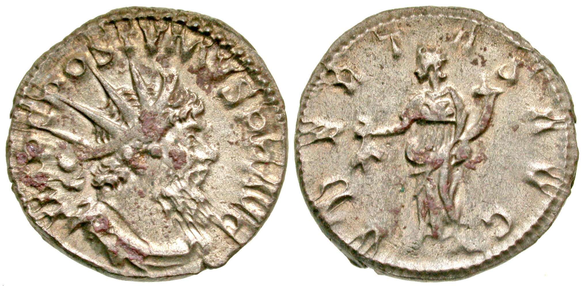 Postumus. Romano-Gallic Emperor, A.D. 260-269. AR antoninianus. Treveri ...