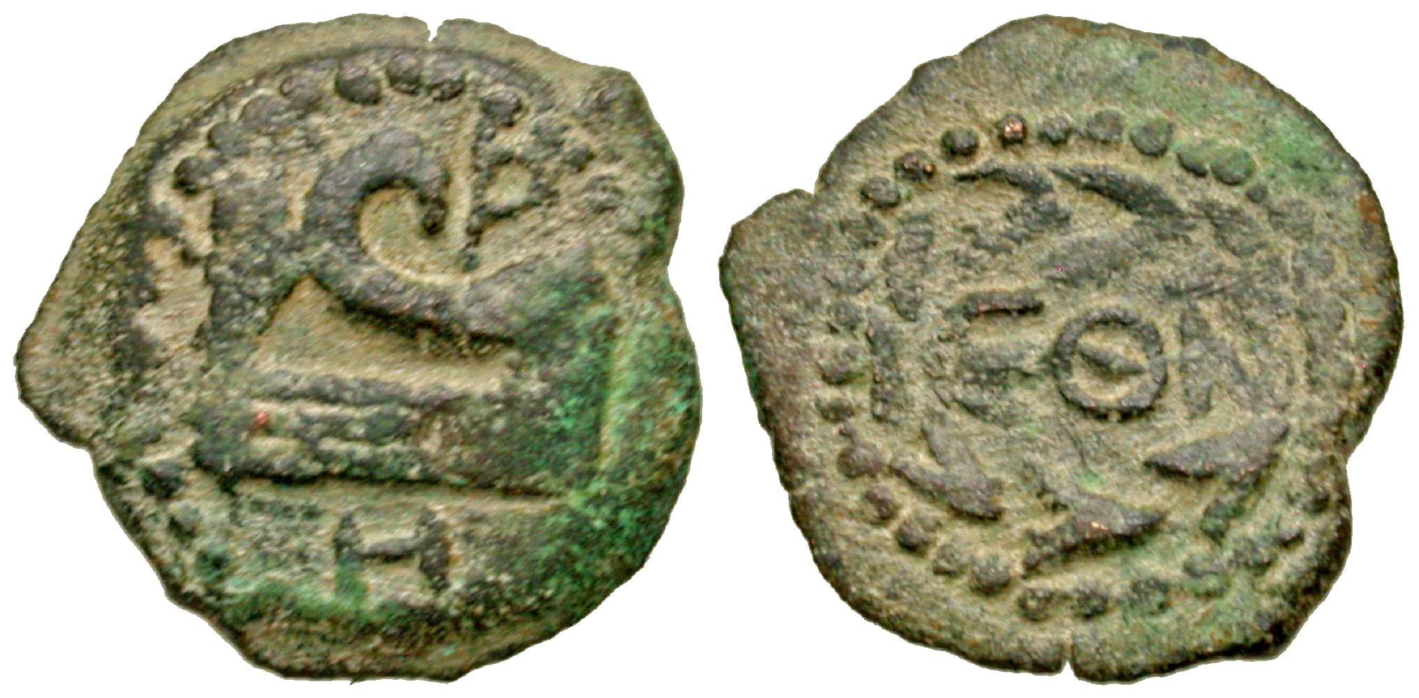 Judaea, Herodian Kingdom. Herod II Archelaus. 4 B.C.- A.D. 6 AE 15 ...