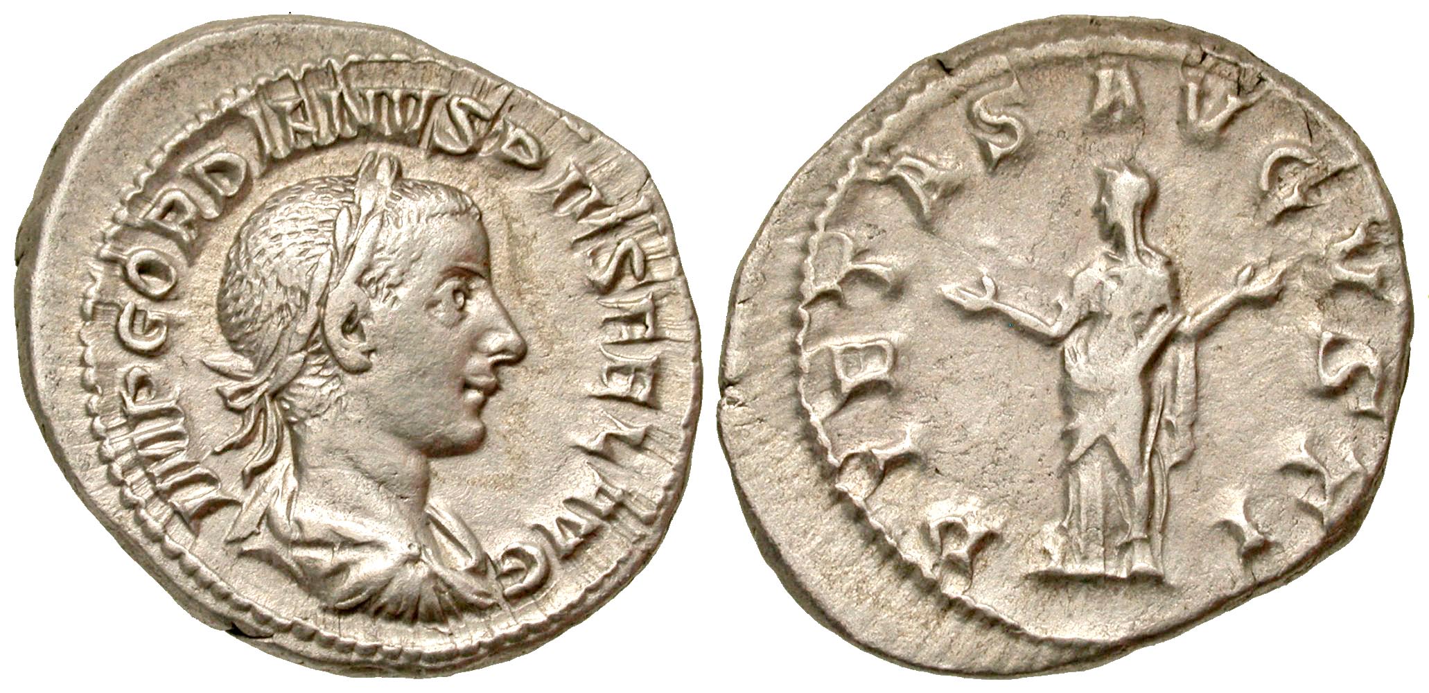 Gordian III. A.D. 238-244. AR denarius. Rome mint, struck A.D. 240 ...