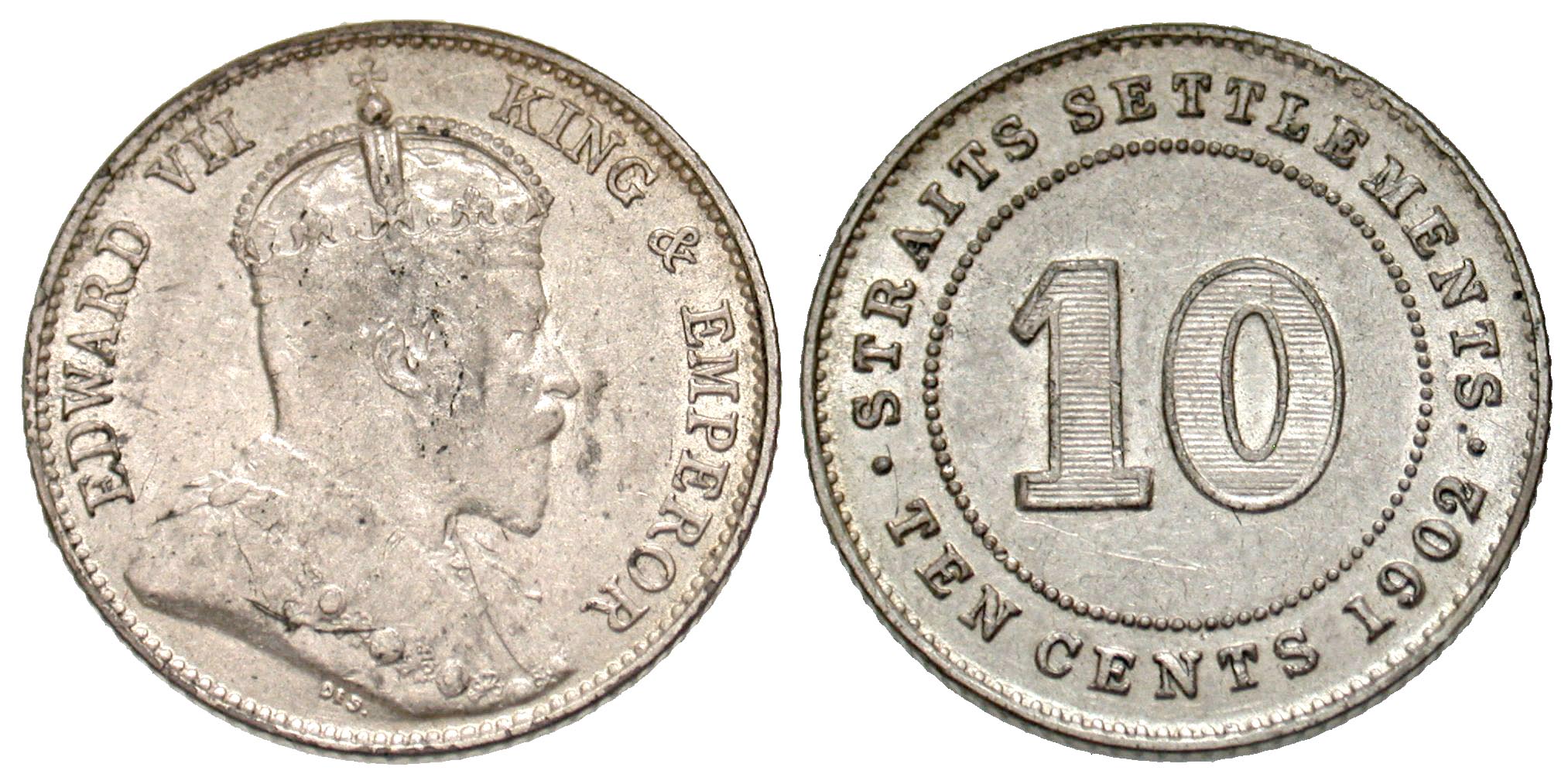 Straits Settlements. AR 10 Cents. 1927. - Agora Auctions