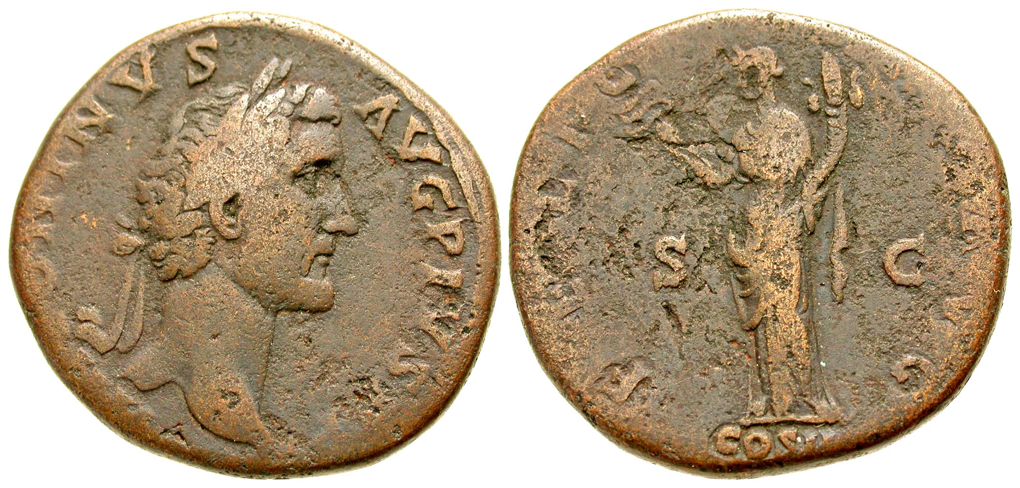 Antoninus Pius. A.D. 138-161. AE sestertius. Rome mint., Struck A.D ...