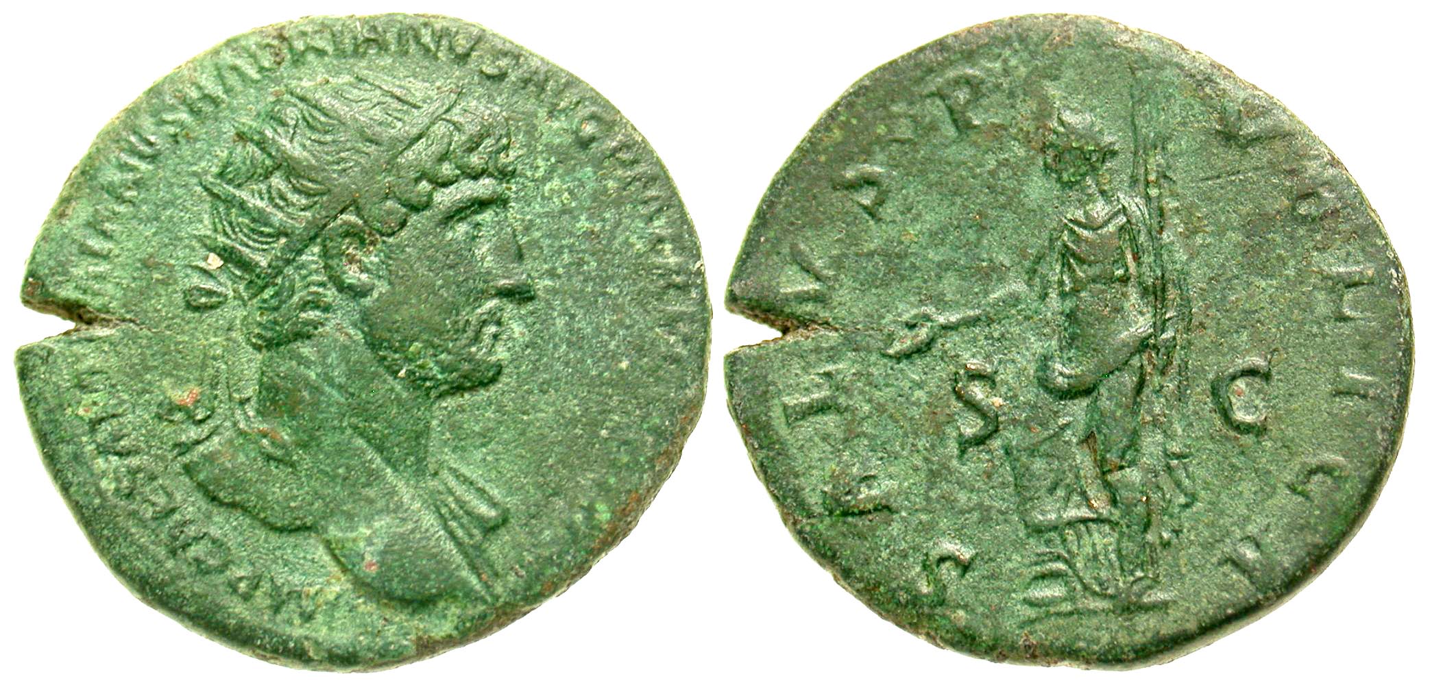 Hadrian. A.D. 117-138. AE dupondius. Rome mint, Struck A.D. 119 ...