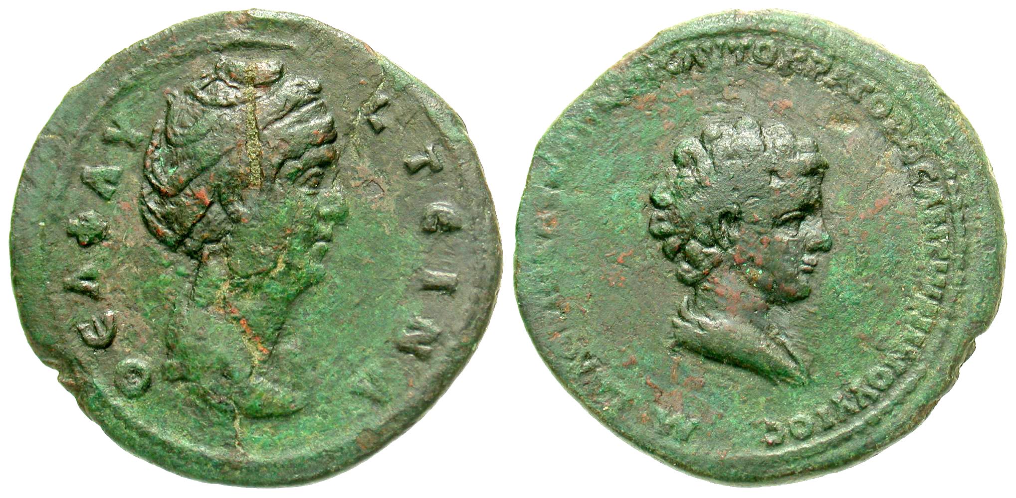 Cyprus, Koinon of Cyprus. Diva Faustina Senior, with Galerius Antoninus ...