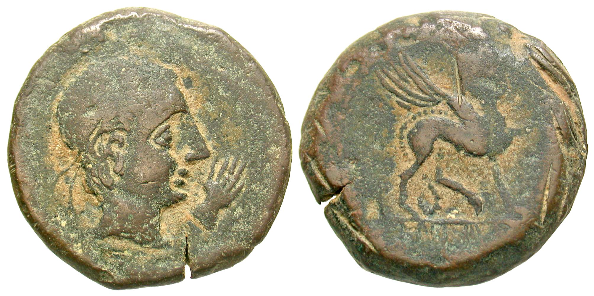 Iberia, Kastilo. Late 2nd century B.C. AE 29. From the Ibarra ...