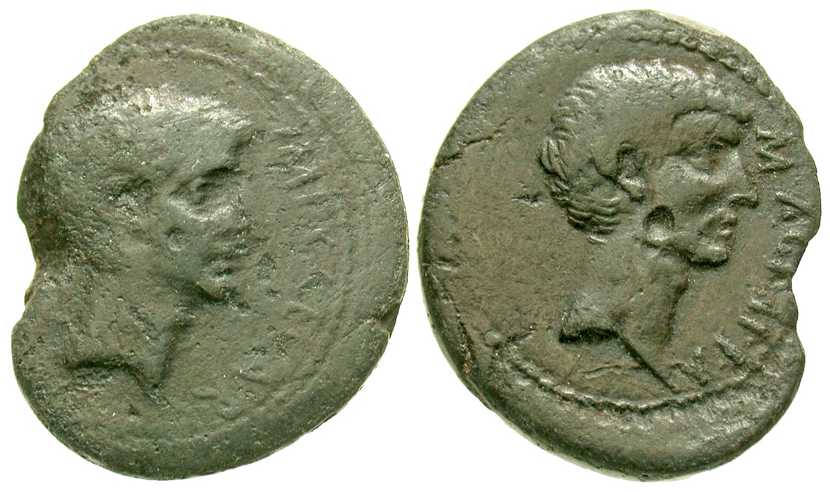 Mysia, Parium. Augustus, with Agrippa. 27 B.C.-A.D. 14 AE 28. - Agora ...
