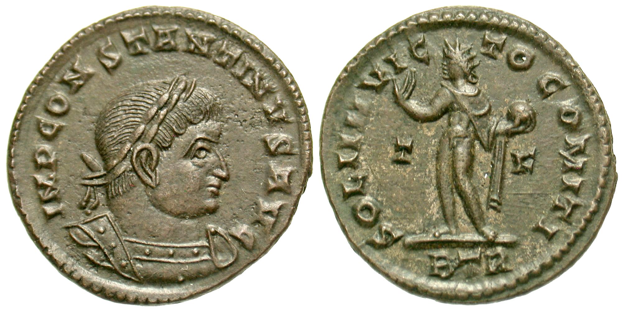 Constantine I. A.D. 307/10-337. AE follis. Trier mint, struck A.D. 316 ...
