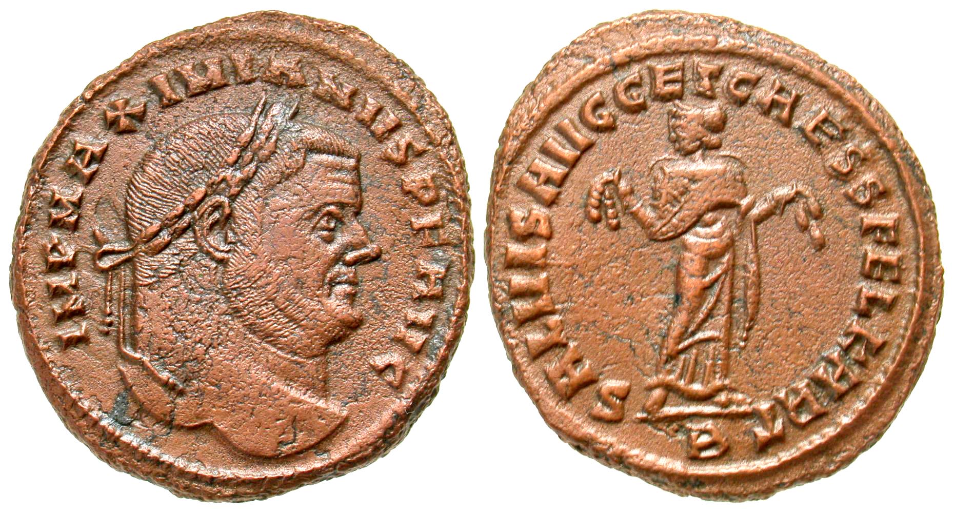 Maximianus. First reign, A.D. 286-305. BI follis. Carthage mint, struck ...