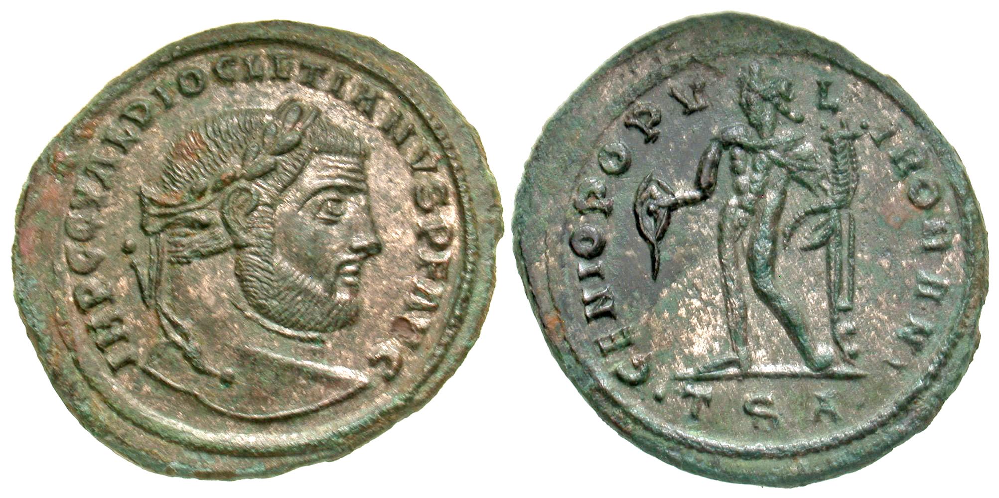 Diocletian. A.D. 284-305. AE follis. Thessalonica mint, struck A.D. 298 ...