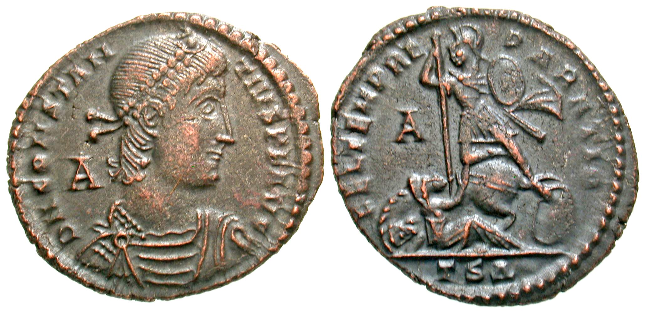 Constantius II. A.D. 337-361. BI heavy majorina. Thessalonica mint ...