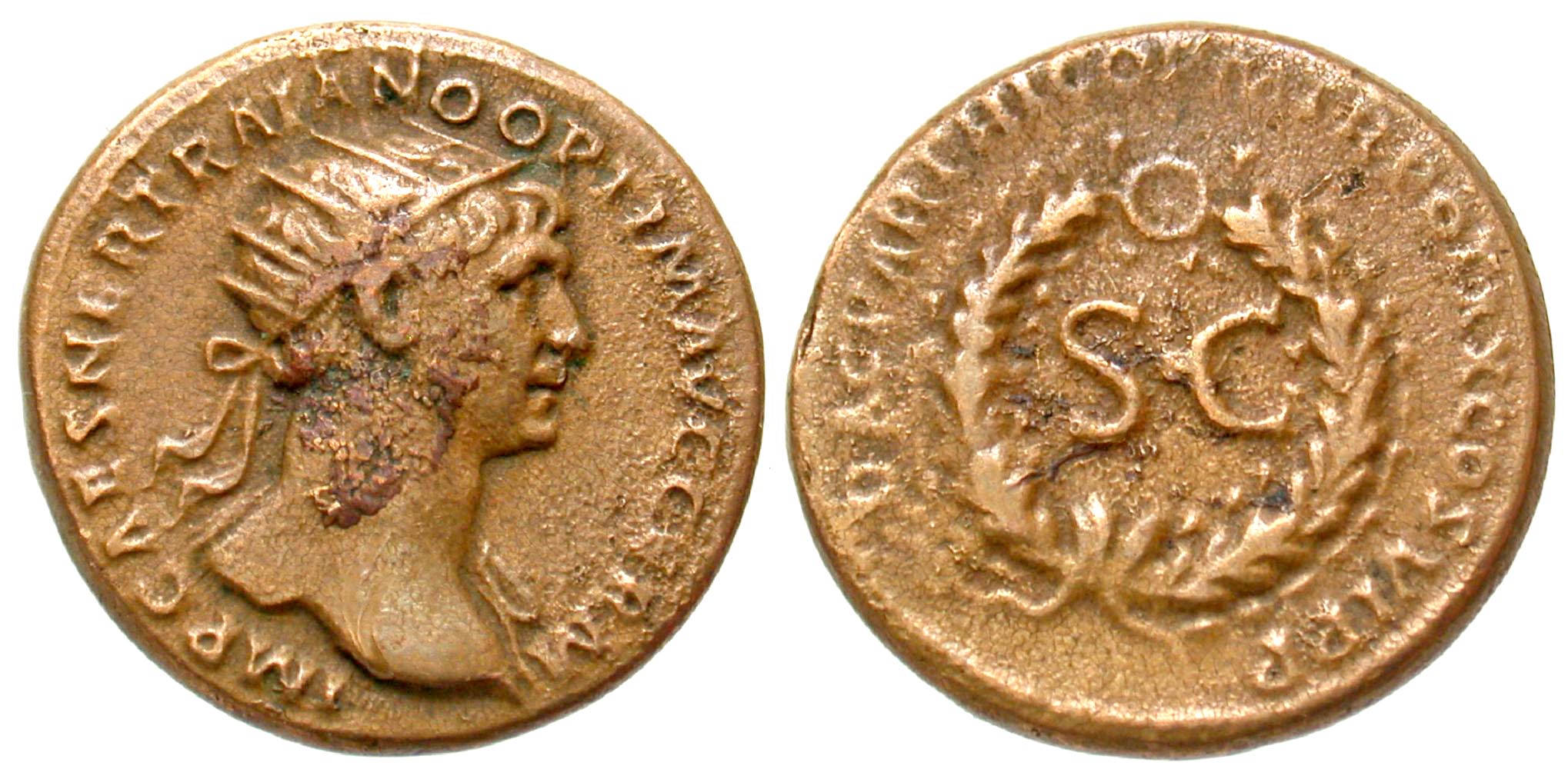 Trajan. A.D. 98-117. AE semis. Rome mint, struck A.D. 115/16. - Agora ...