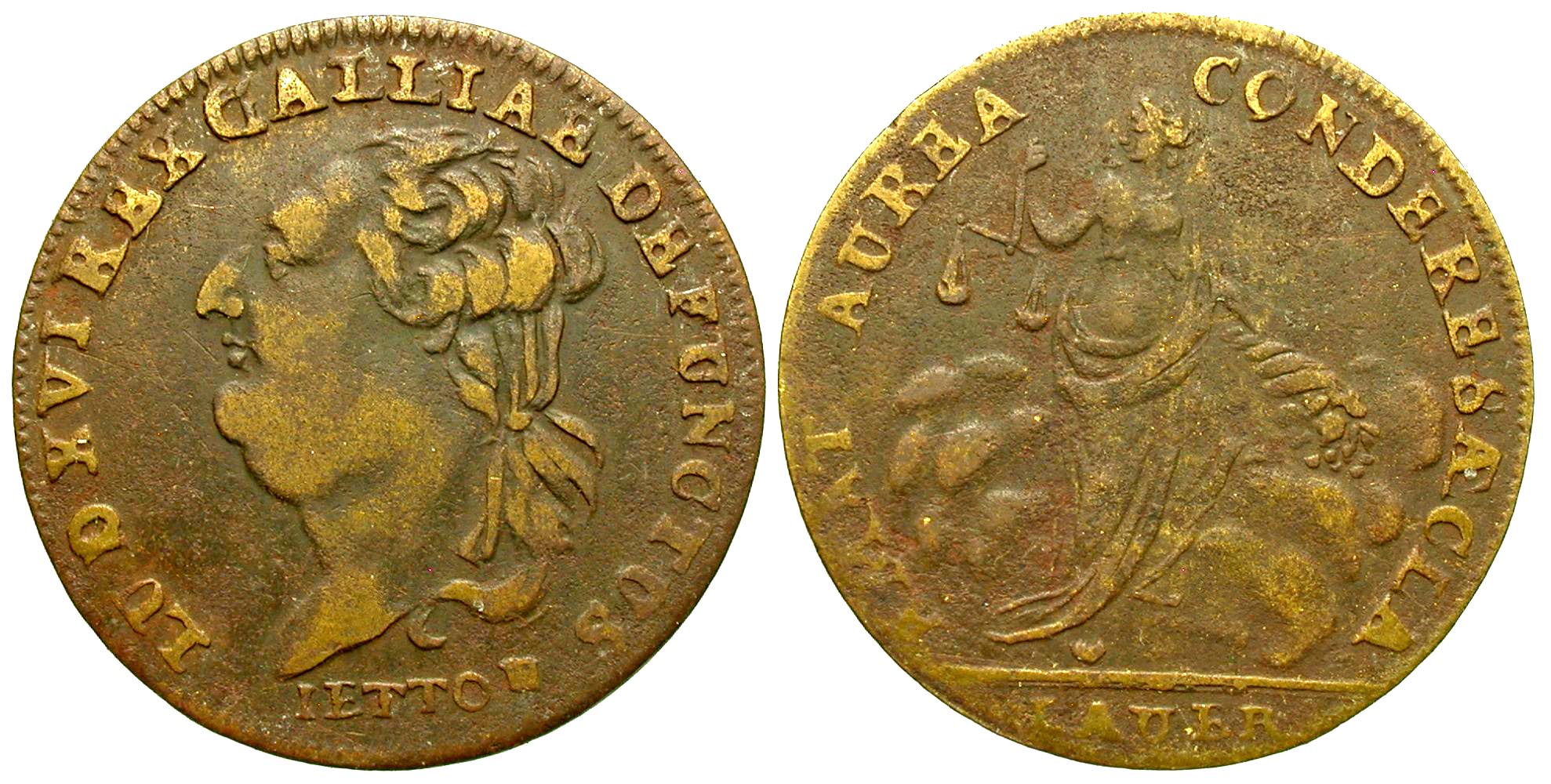 France. Death of Louis XVI. ND (1793). AE jeton. - Agora Auctions
