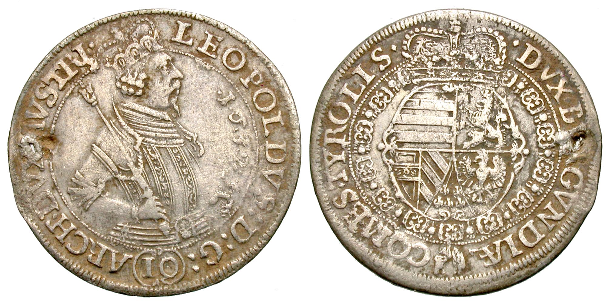 Austria, Holy Roman Empire. Leopold V. 1619-1632. AR 10 kreuzer. - Agora Auctions