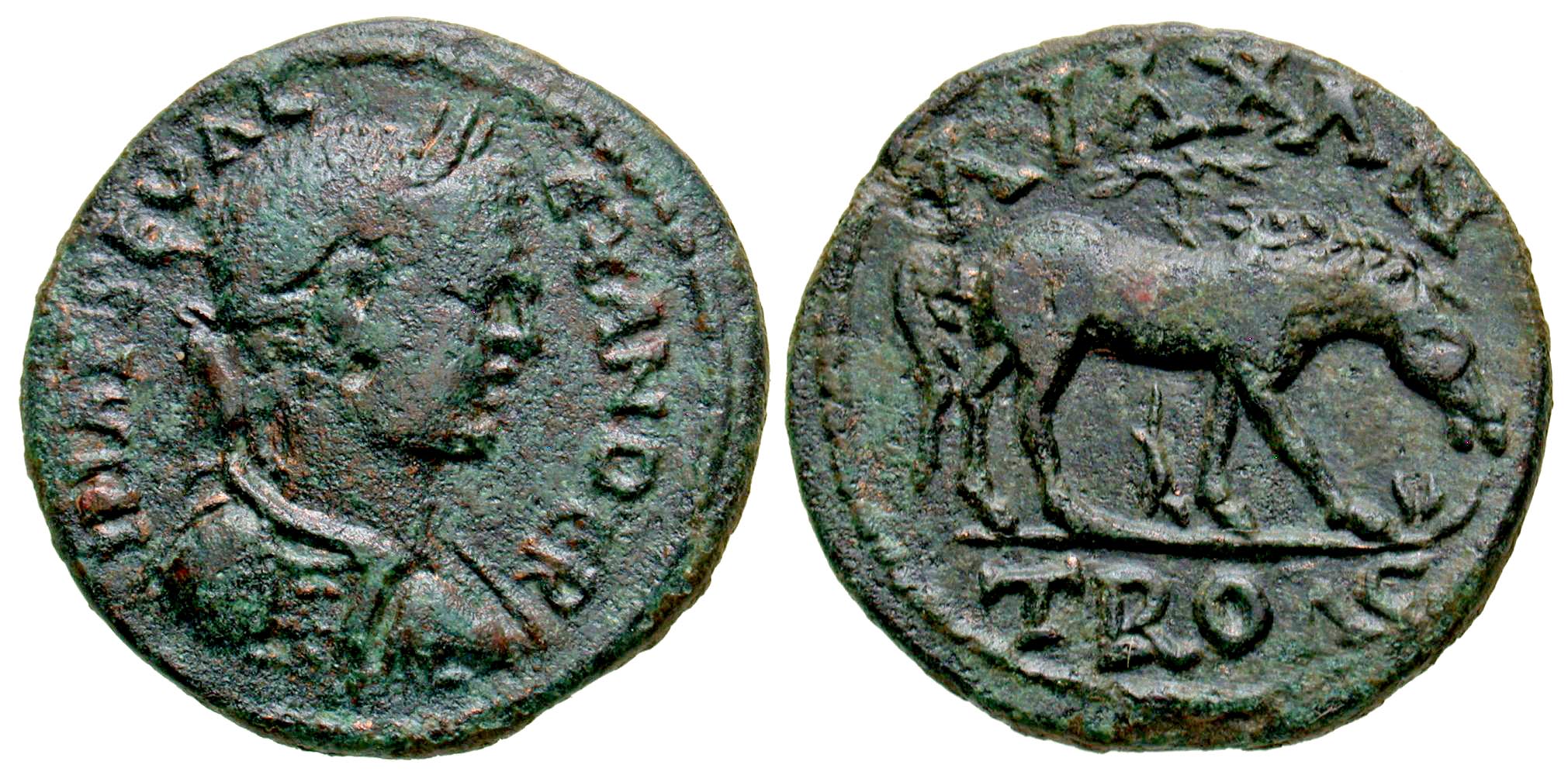 Troas, Alexandria Troas. Severus Alexander. A.D. 222-235. AE. Very ...