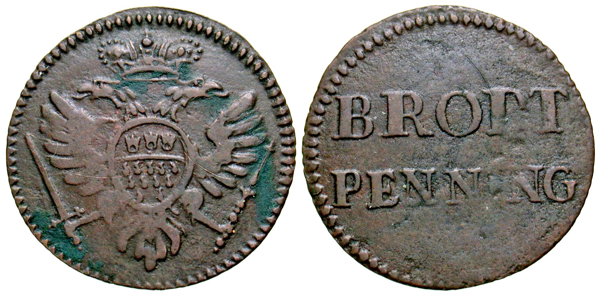 France, Nuremburg. Bread Token. 1700's. Rare. - Agora Auctions