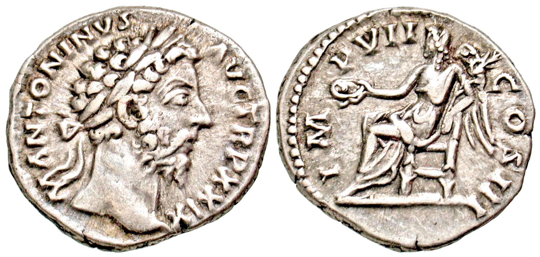 Marcus Aurelius. A.D. 161-180. AR denarius. Rome mint, struck A.D. 174 ...