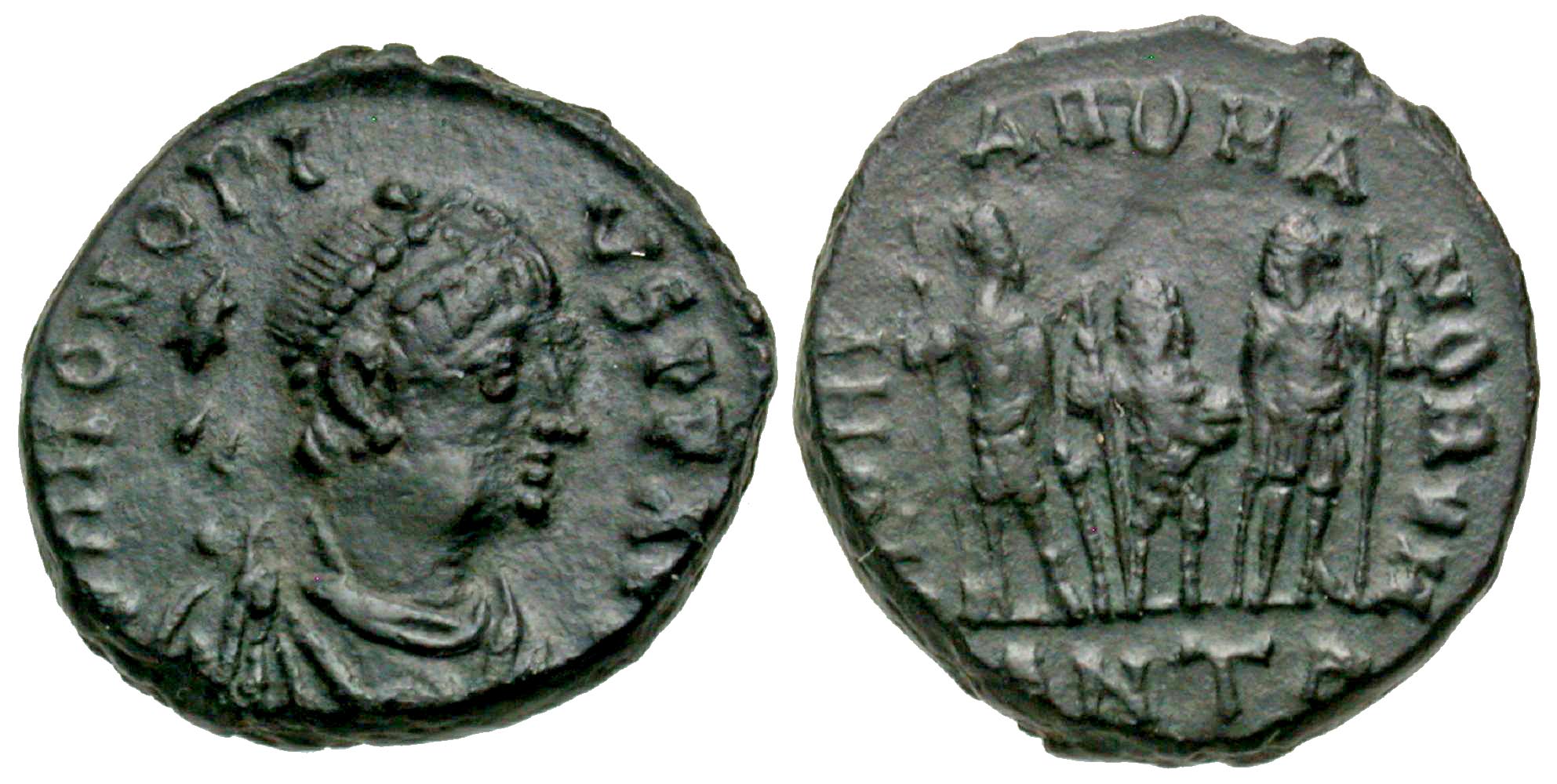 Honorius. A.D. 393-423. Æ4 / AE 14 / centenionalis. Antioch mint ...